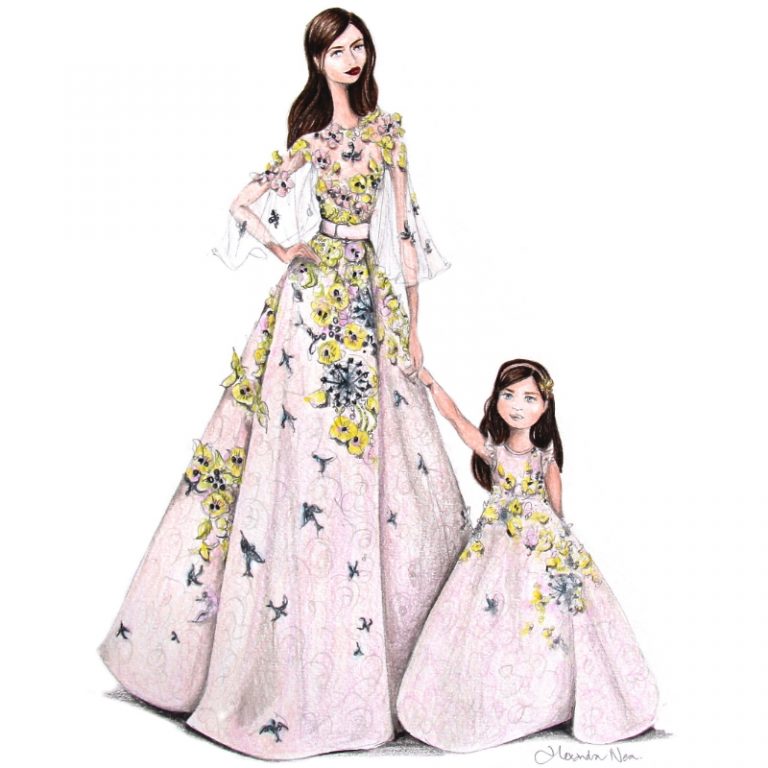 Elie Saab Fall 2016 Couture - Original Artwork A3 - Alexandra Nea